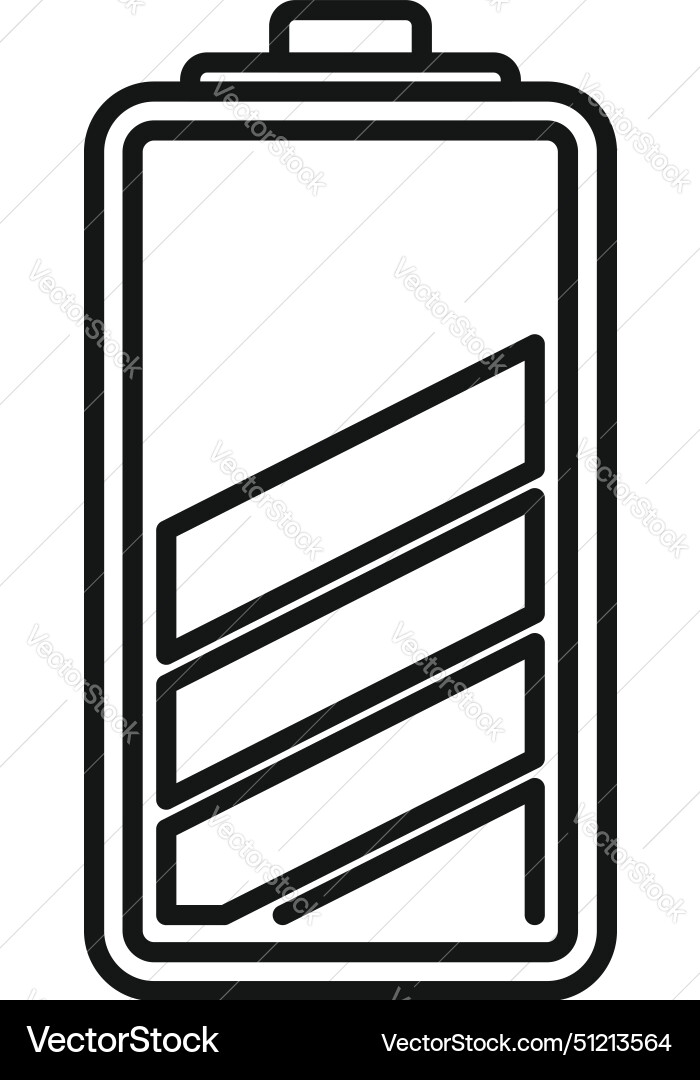 Cell battery charging icon outline Royalty Free Vector Image