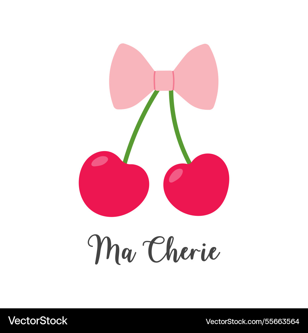 Charming red coquette cherry tied Royalty Free Vector Image