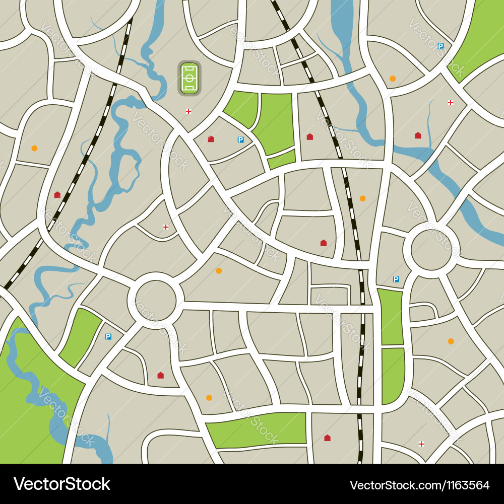 City map Royalty Free Vector Image - VectorStock