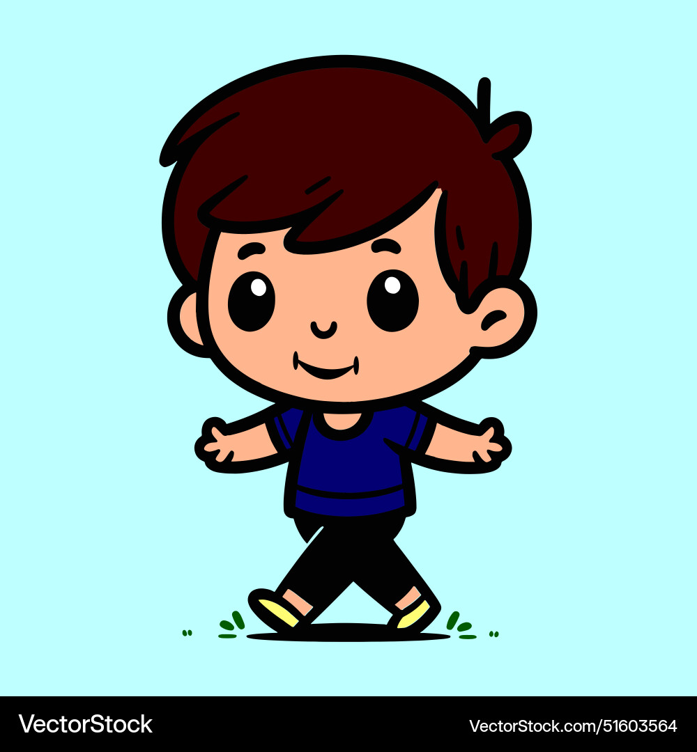 Colorful boy cartoon Royalty Free Vector Image