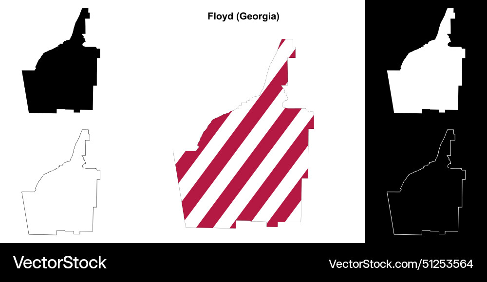 Floyd outline map Royalty Free Vector Image - VectorStock