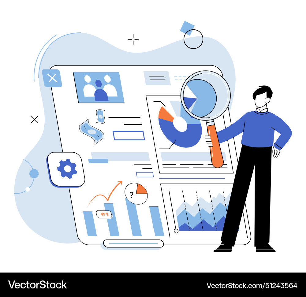Market research statistical analysis is crucial Vector Image