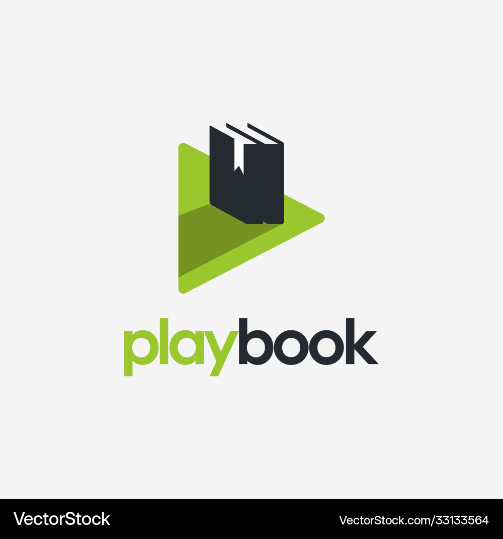 Play and book logo icon on white background Vector Image
