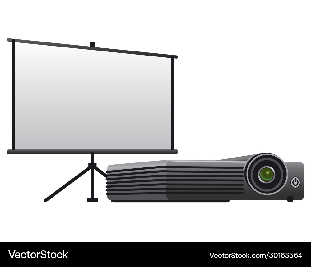 Projector and screen Royalty Free Vector Image