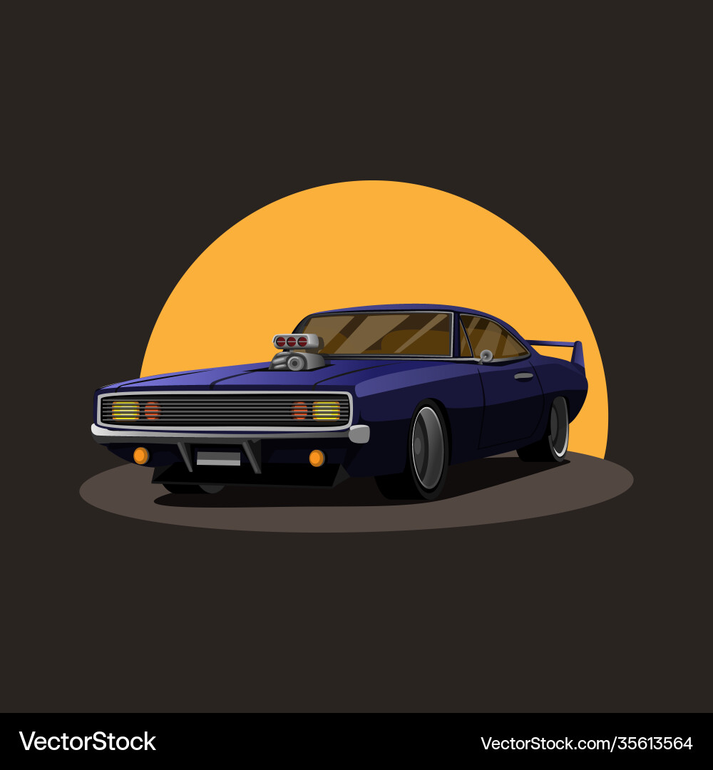 Retro american muscle car Royalty Free Vector Image