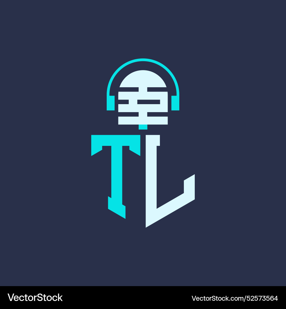 Tl microphone logo design for audio music Vector Image