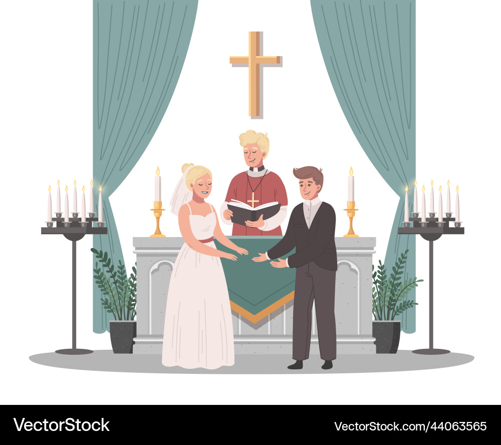Christian church cartoon Royalty Free Vector Image