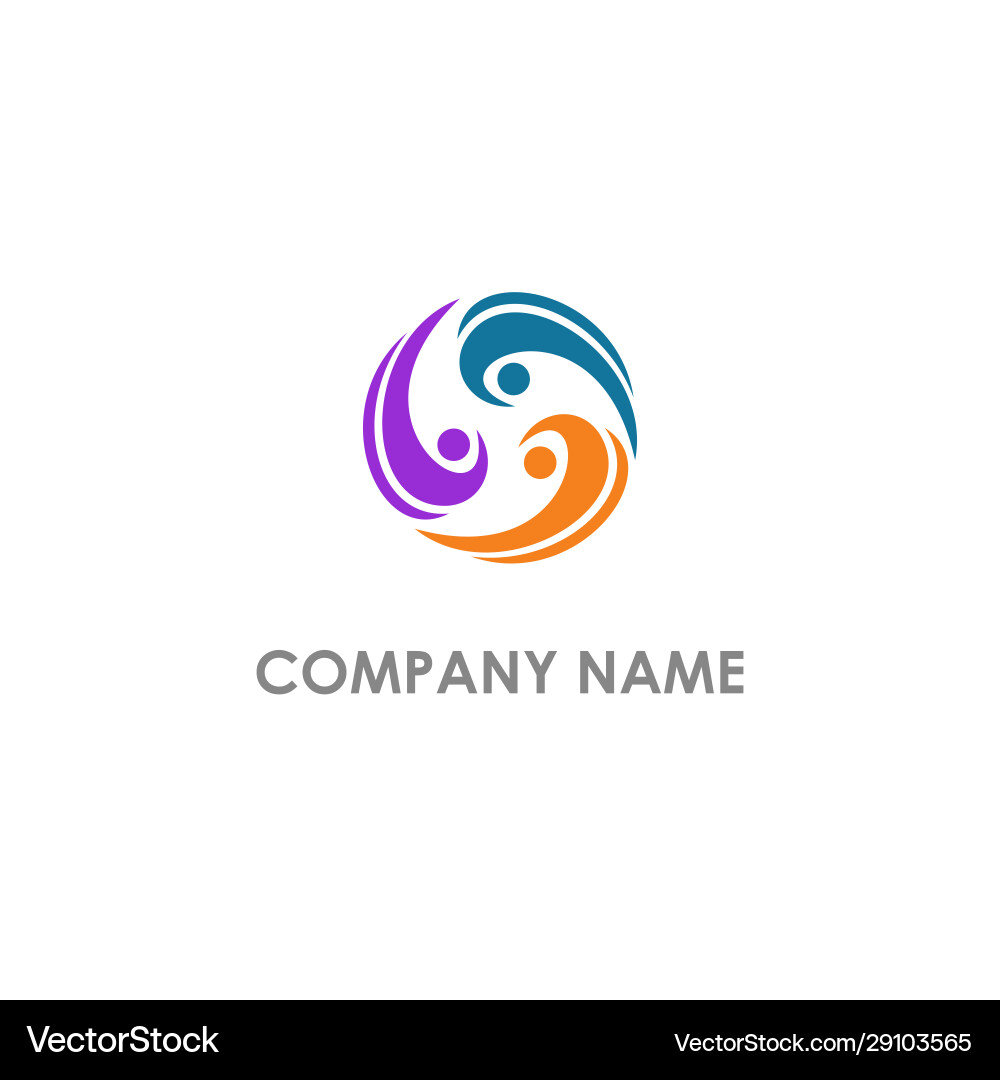 Circle unity group diversity abstract logo Vector Image