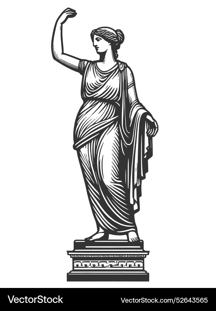 Classical greek statue sketch Royalty Free Vector Image