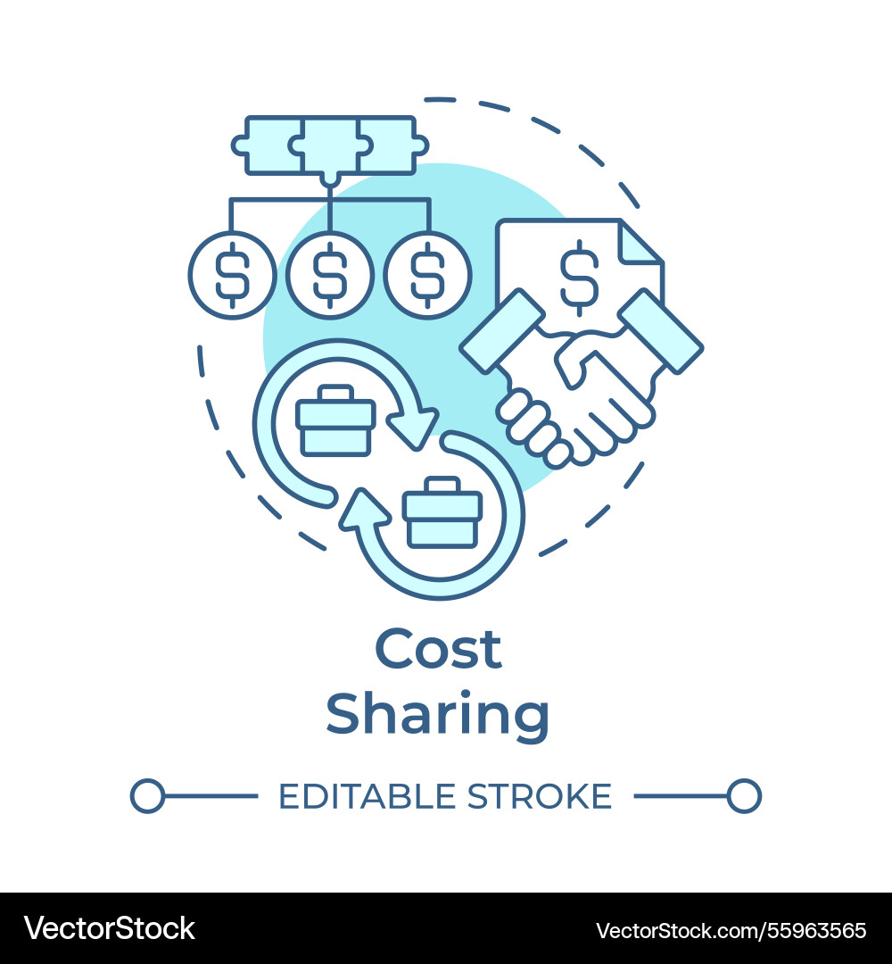 Cost sharing soft blue concept icon Royalty Free Vector