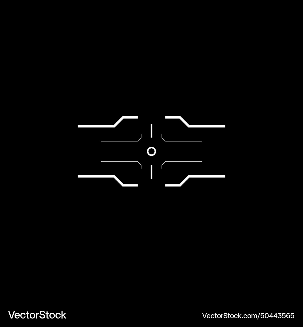Cyberpunk aim tech style square target hud sight Vector Image