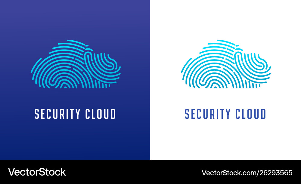 Fingerprint scan logo privacy cyber security Vector Image