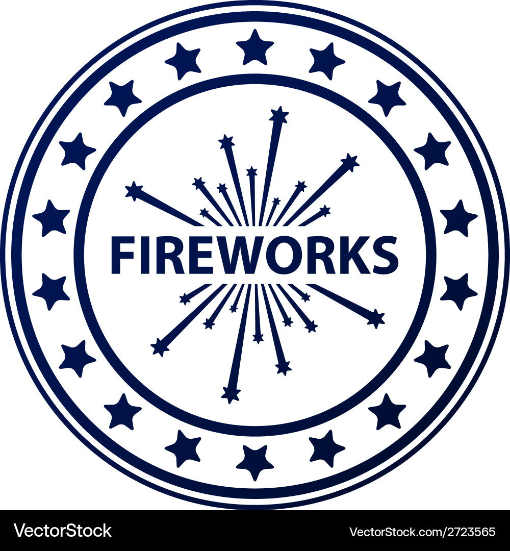 Fireworks stamp Royalty Free Vector Image - VectorStock