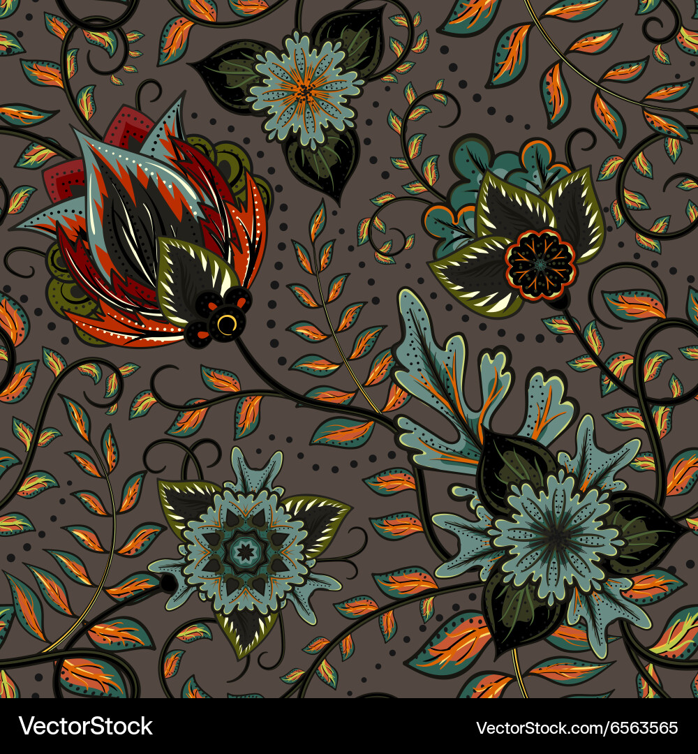 Floral seamless pattern with fantasy Royalty Free Vector