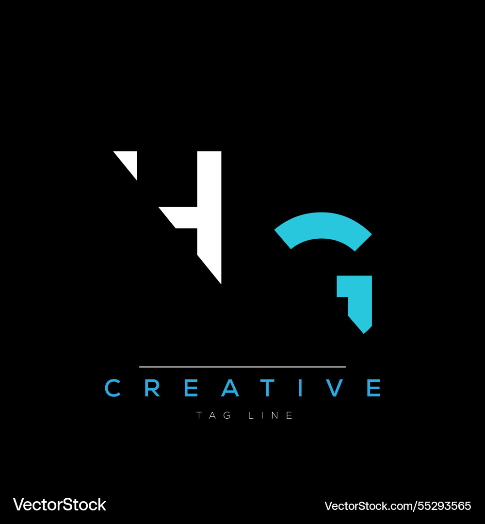 Hg creative monogram logo Royalty Free Vector Image