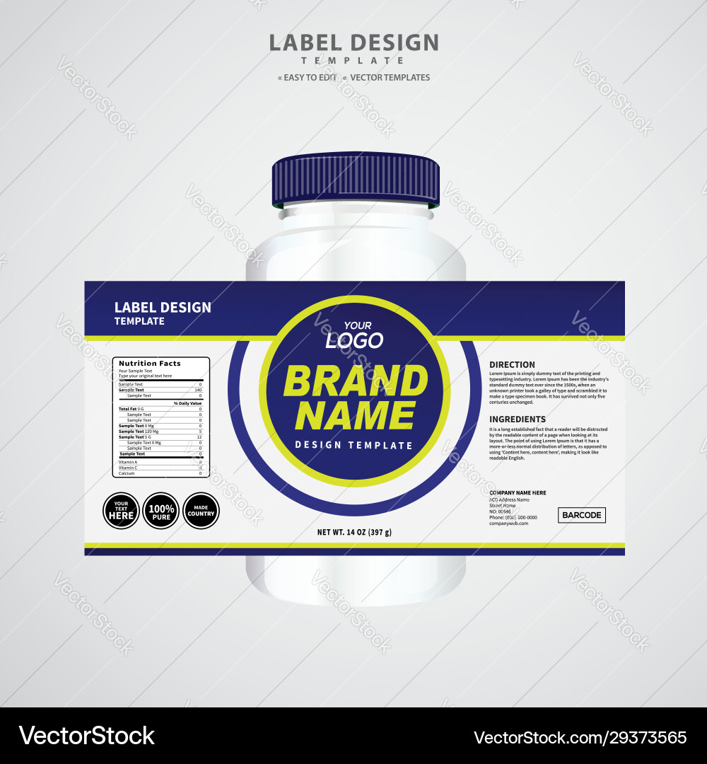 Label and packaging template design Royalty Free Vector