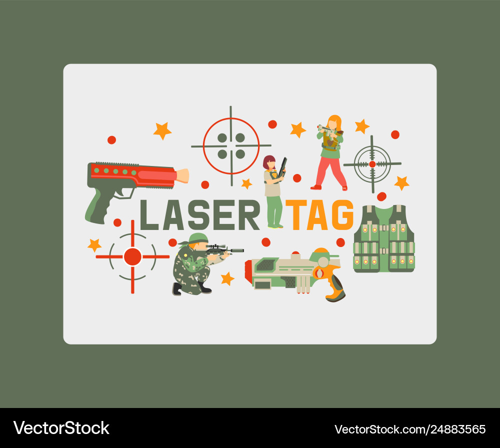 Laser tag game banner poster Royalty Free Vector Image