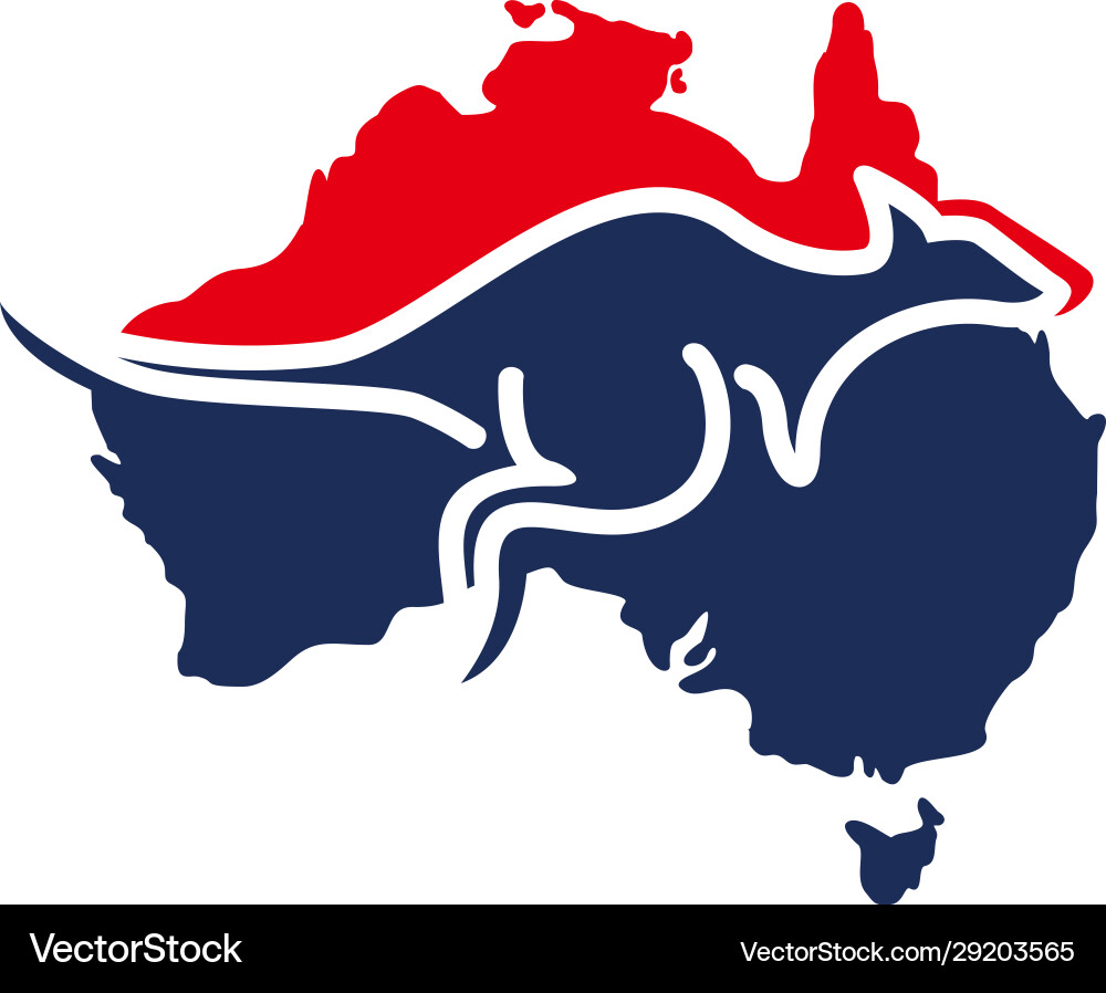 Map australia flag country Royalty Free Vector Image