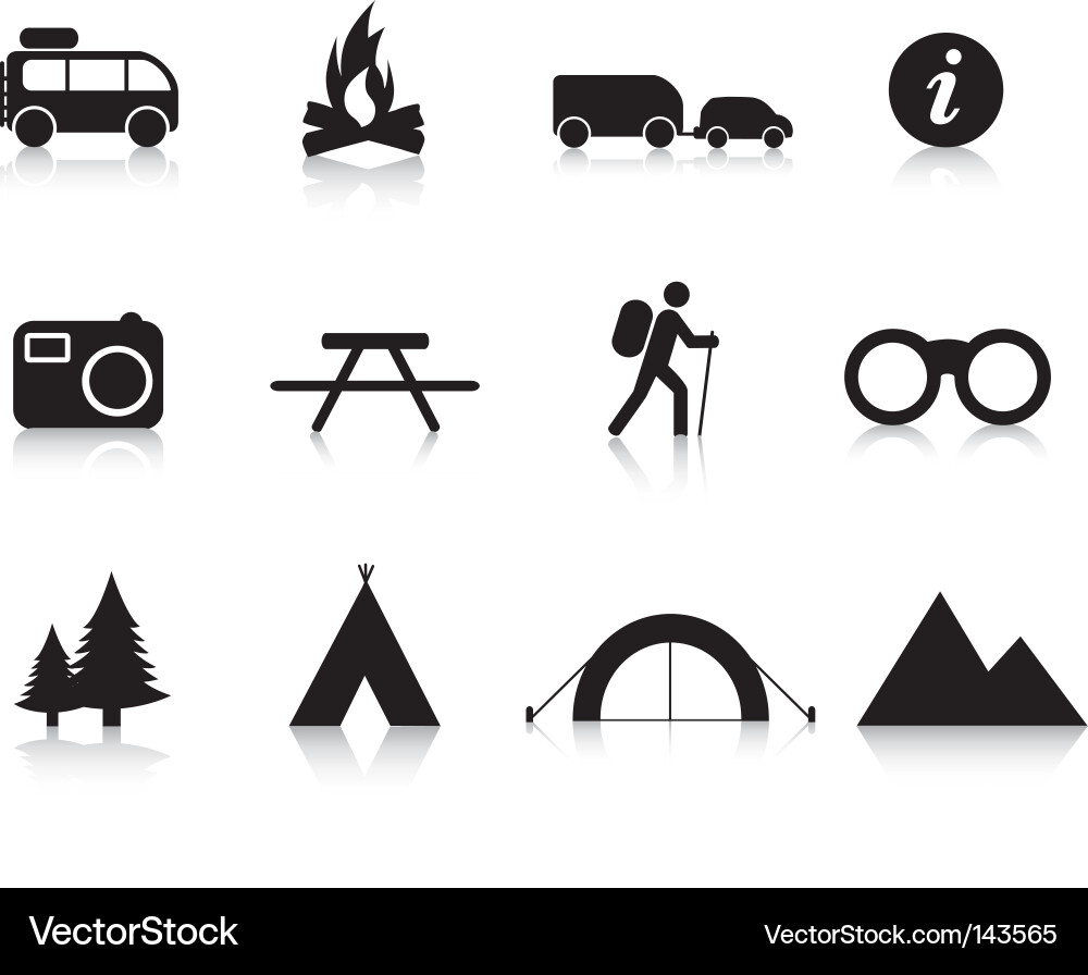 Outdoor Recreation Icons Royalty Free Vector Image
