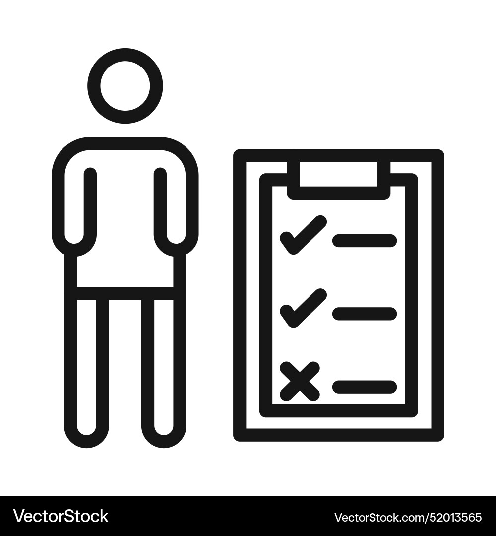 Personal assessment icon black line art Royalty Free Vector