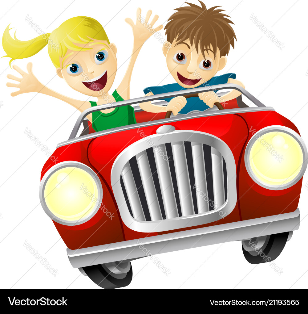 Red Convertible Car Cartoon Royalty Free Vector Image