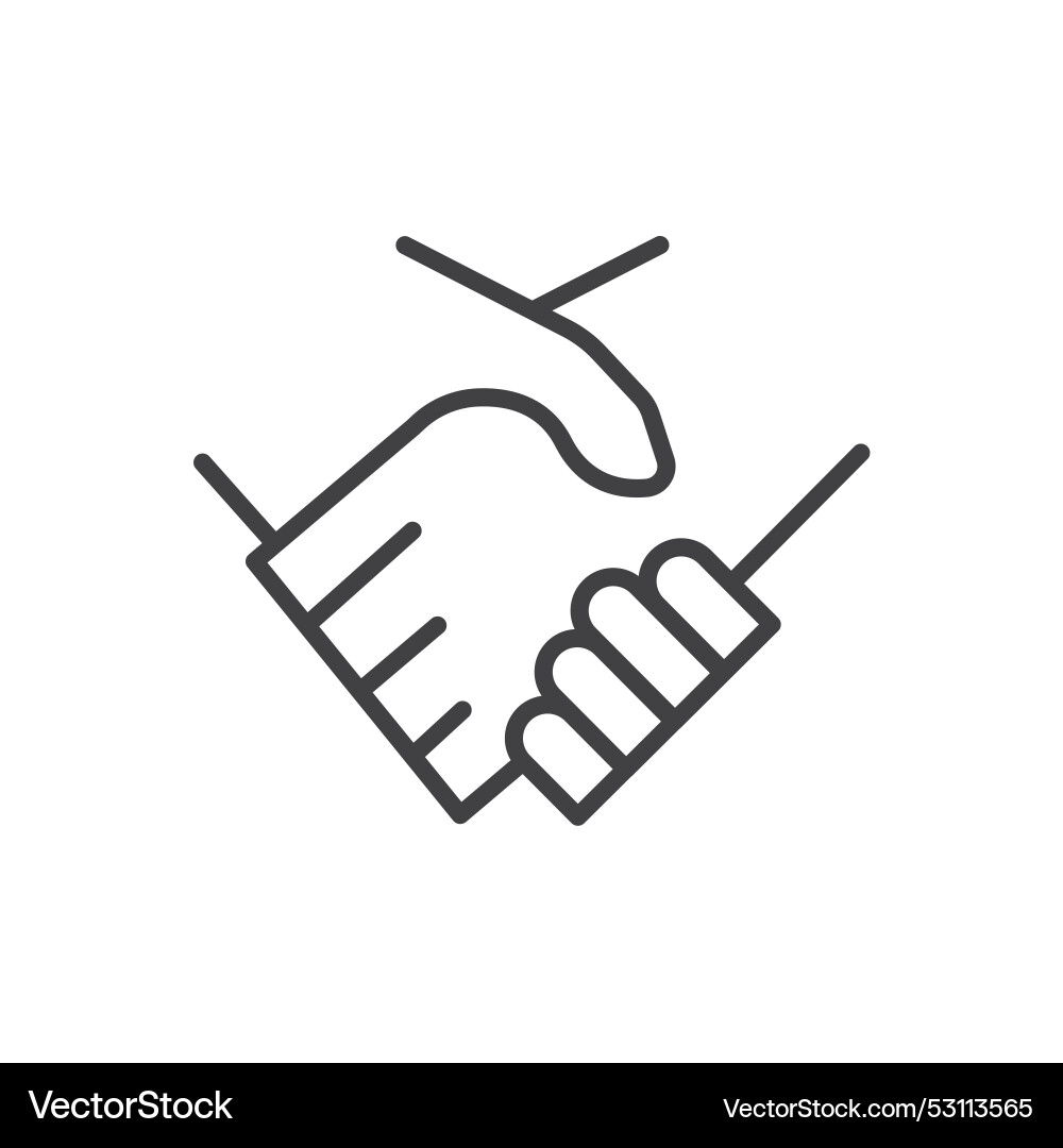 Shake hands line icon concept design element Vector Image