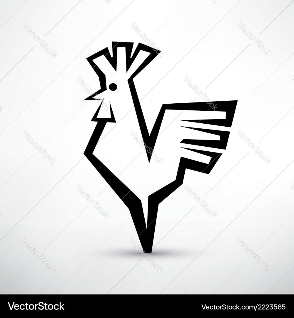 Stylized Rooster Icon Royalty Free Vector Image