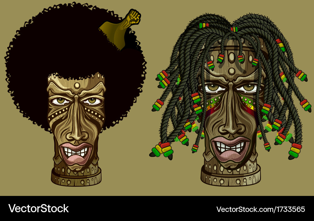 Tropical Tiki Pair Royalty Free Vector Image - VectorStock