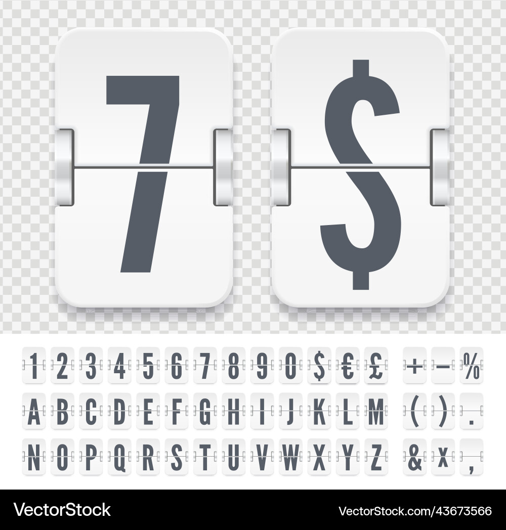 Airport terminal scoreboard alphabet for flight Vector Image