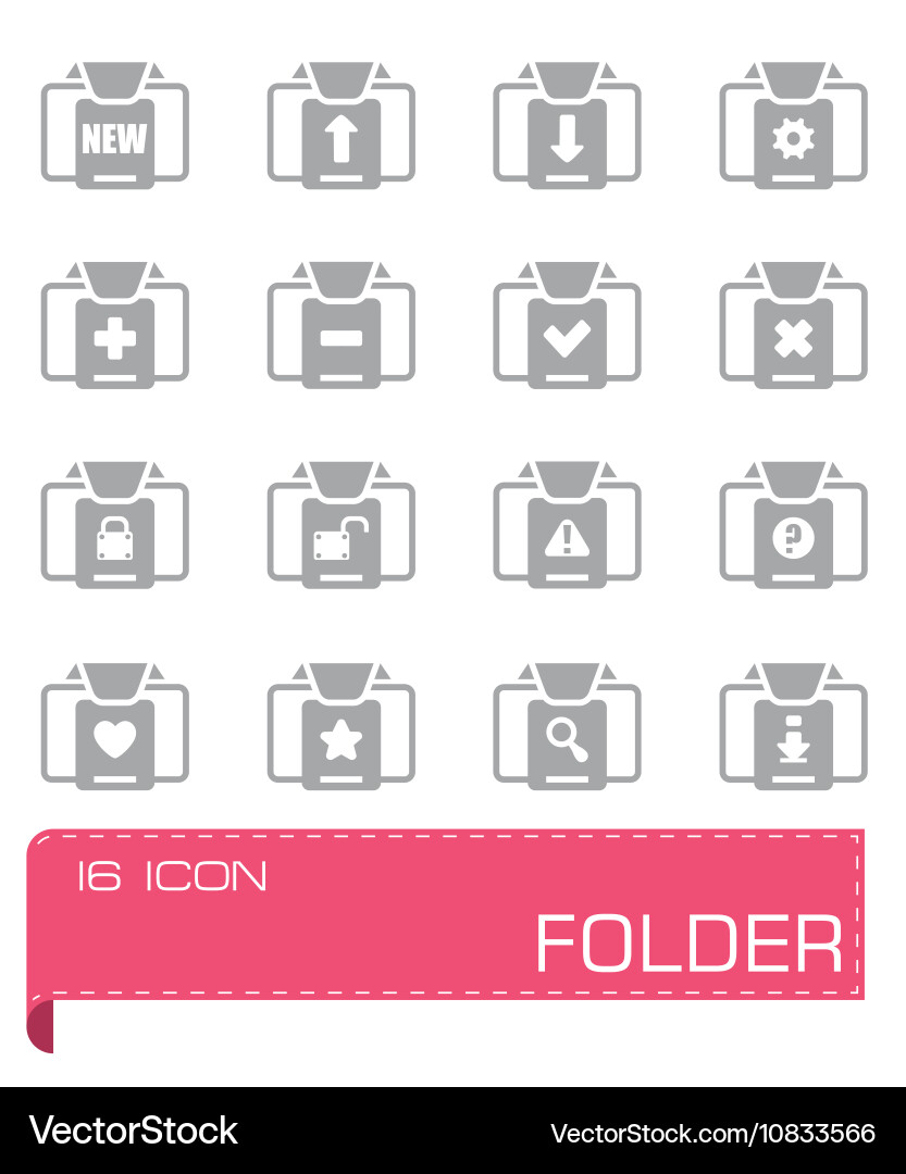 Ordner Icon Set Lizenzfreies Vektorbild - VectorStock