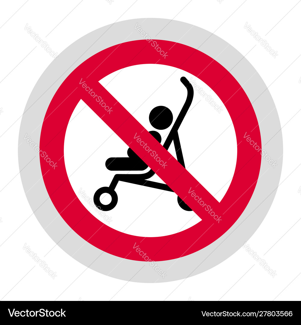 Forbidden sign modern round sticker Royalty Free Vector