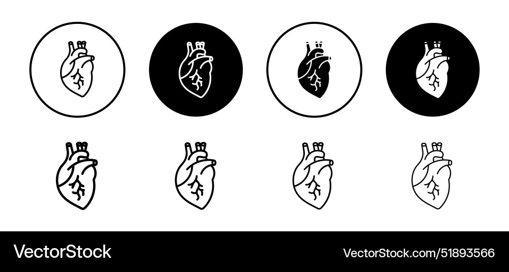 Human heart icon set collection Royalty Free Vector Image