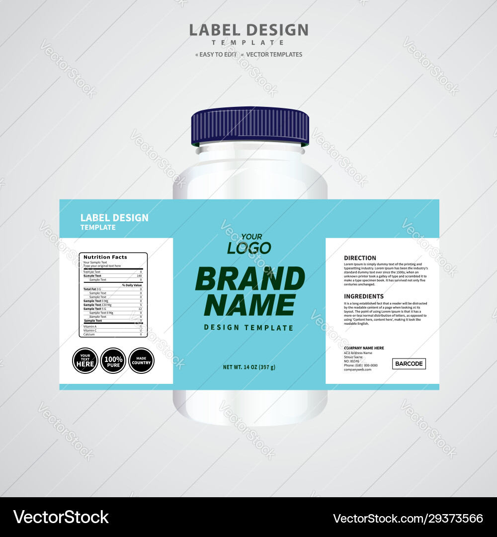 Label and packaging template design Royalty Free Vector