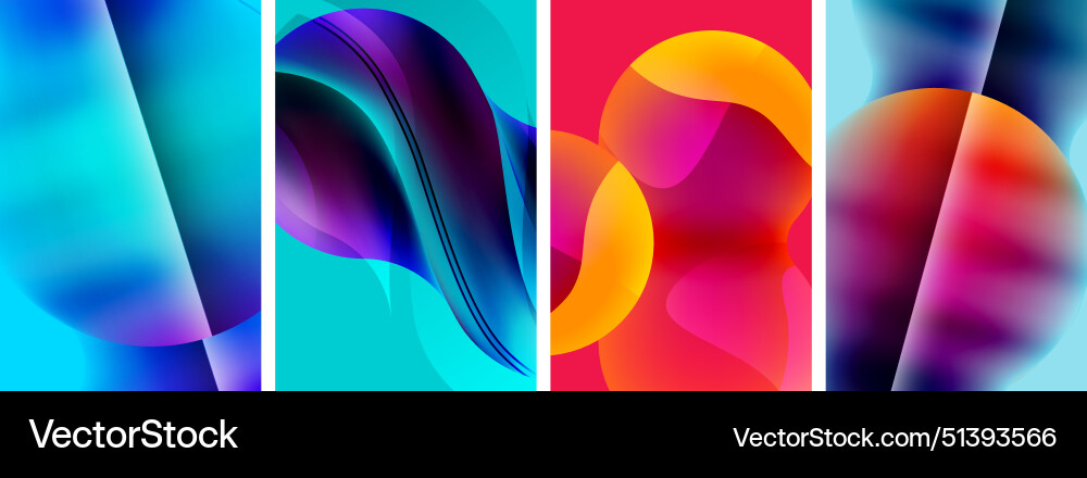 Liquid abstract shapes with gradient colors Vector Image