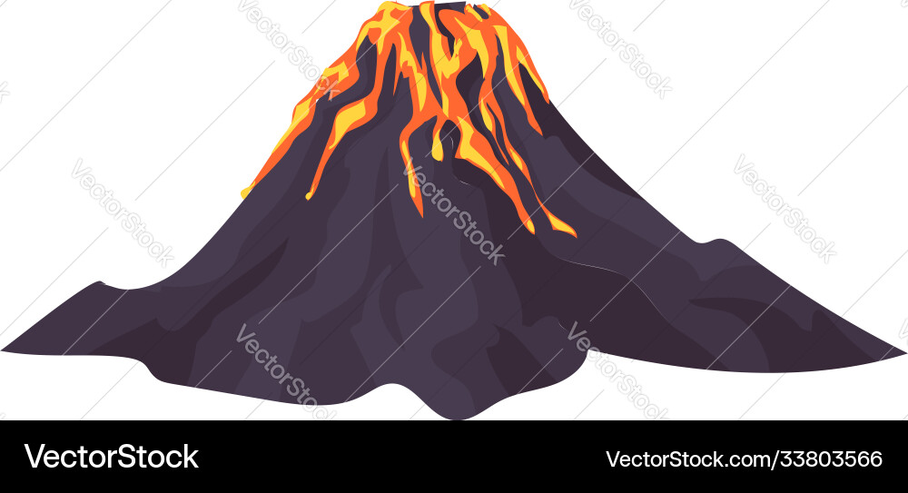 Caricatura De Volcan Icono De Volcán En Erupción De Isla Caricatura