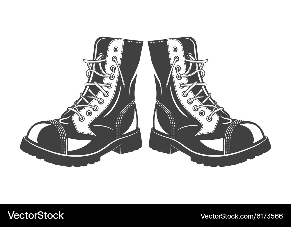 Military jump boots Royalty Free Vector Image - VectorStock
