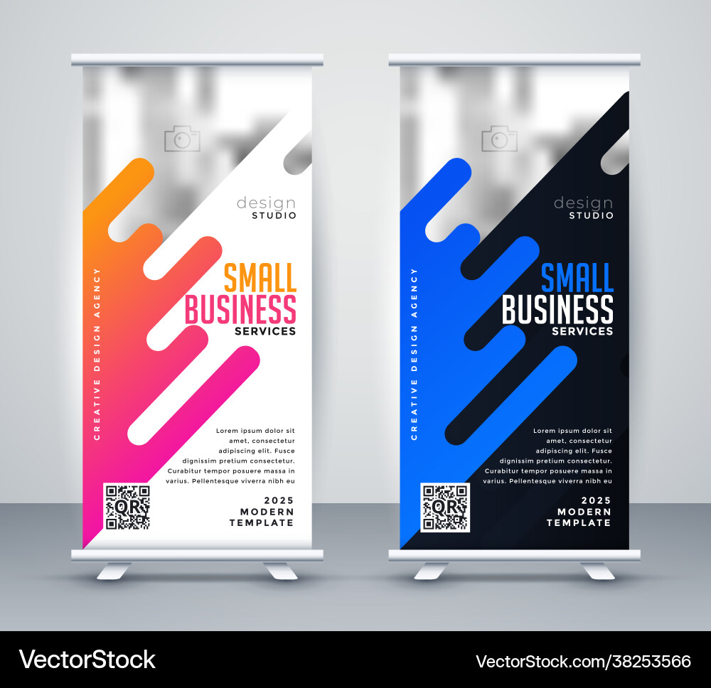 Modern Standee Template - Business Promotion Vector Image