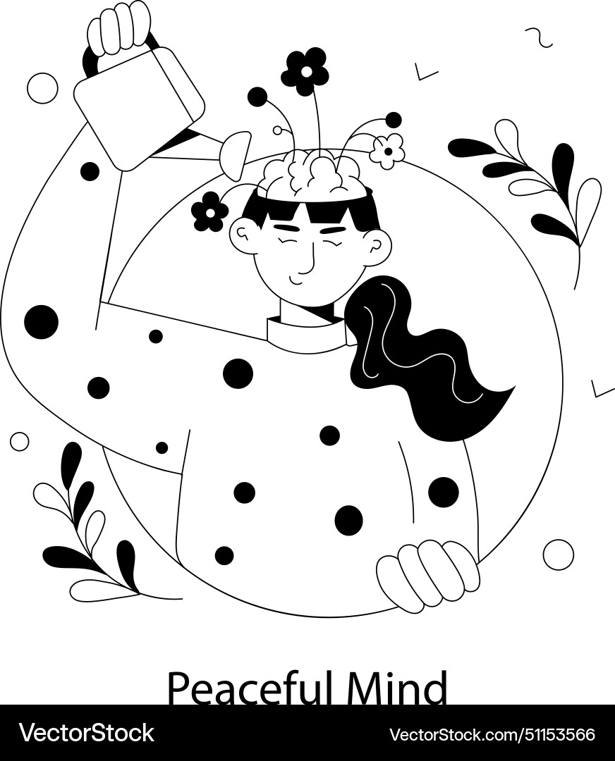 Peaceful mind Royalty Free Vector Image - VectorStock