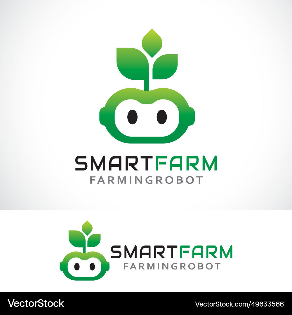 Smart farm logo design template Royalty Free Vector Image