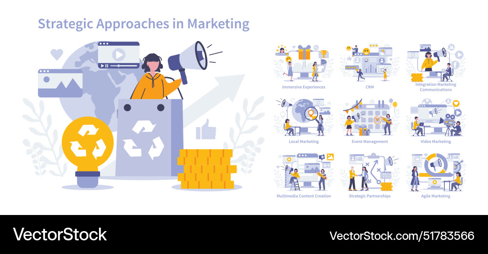 Strategic approaches in marketing concept Vector Image