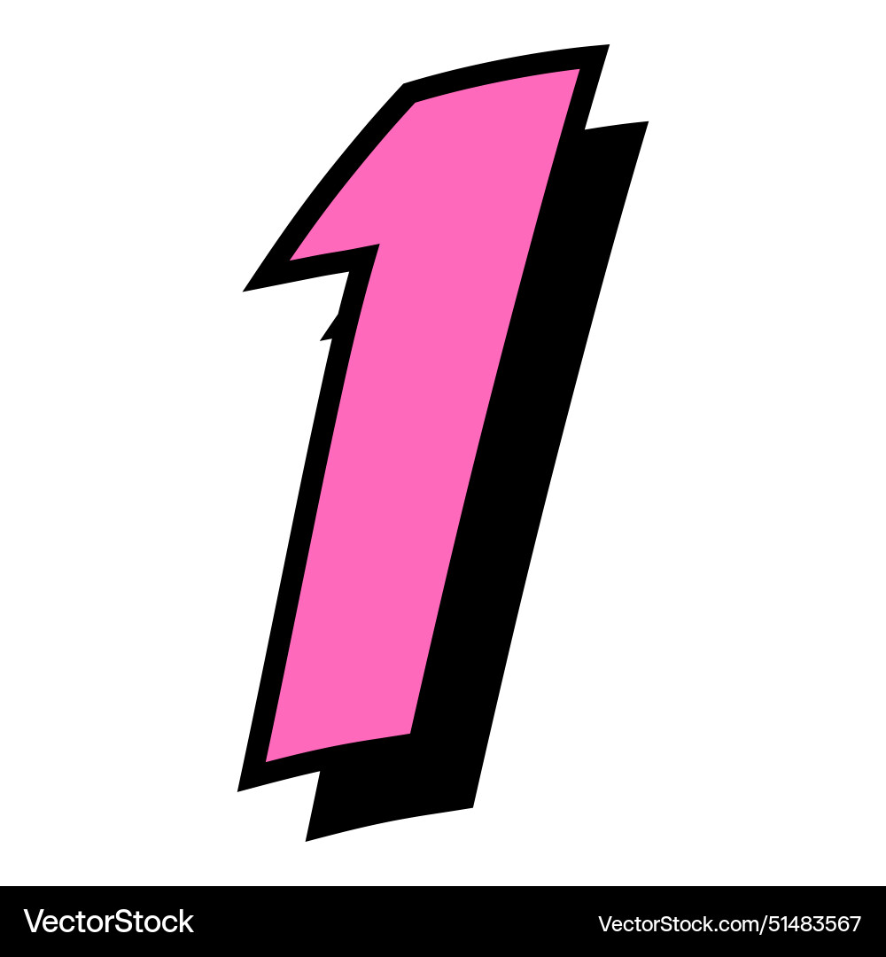 1 number 3d style colorful modern typography Vector Image