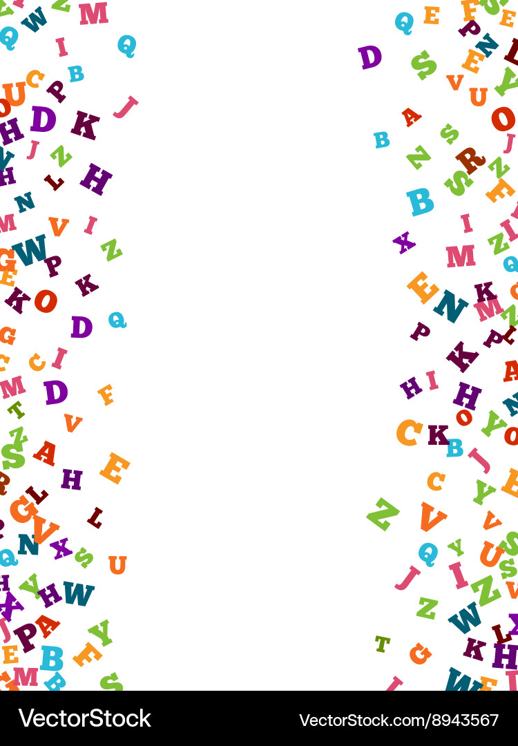 Abstract black alphabet ornament frame isolated Vector Image