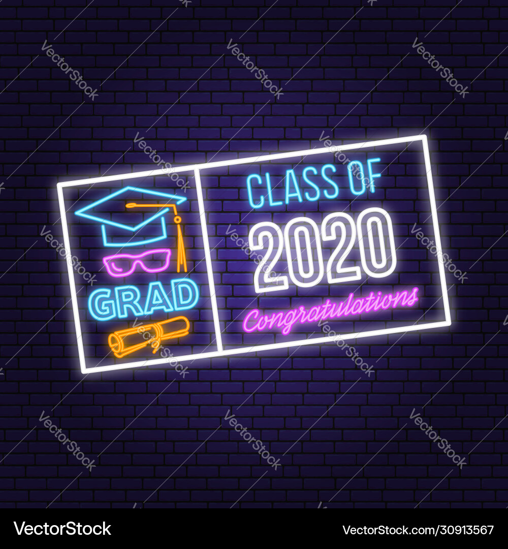 Class 202 neon bright signboard light banner Vector Image