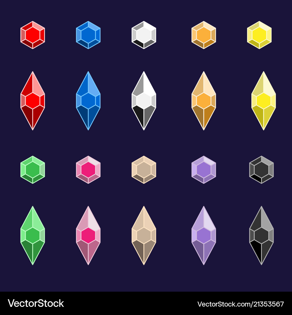 Diamonds color set Royalty Free Vector Image - VectorStock