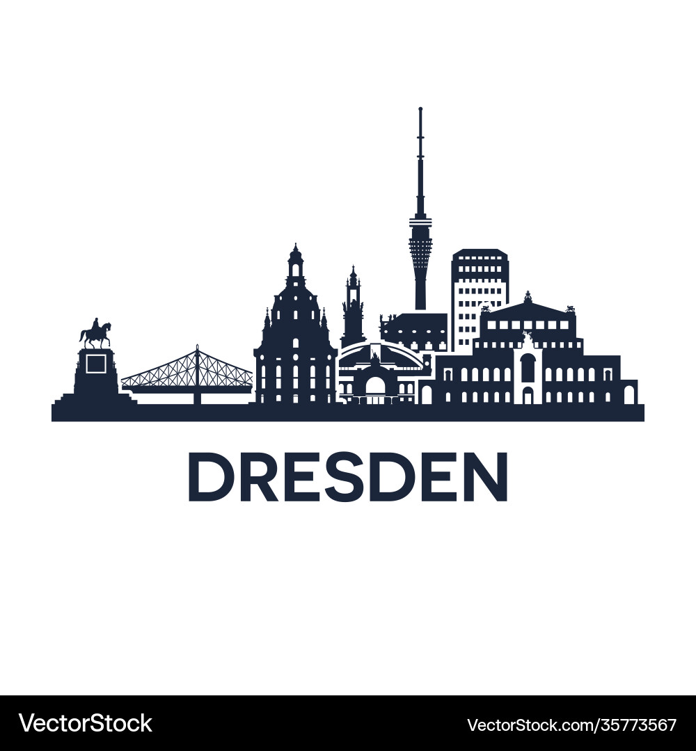 Dresden city skyline east germany extended Vector Image