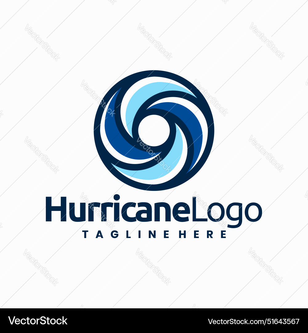 Hurricane logo circle Royalty Free Vector Image