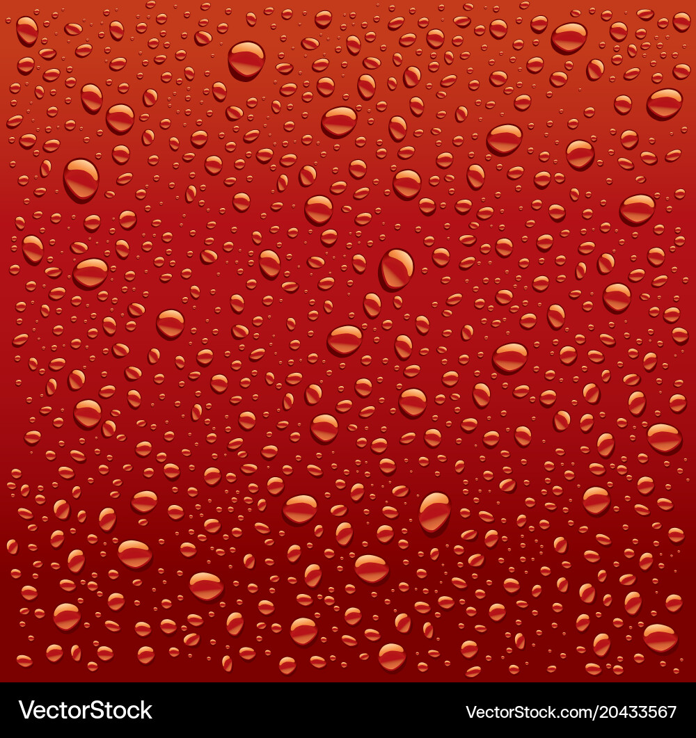 Many dark red water droplets background Royalty Free Vector