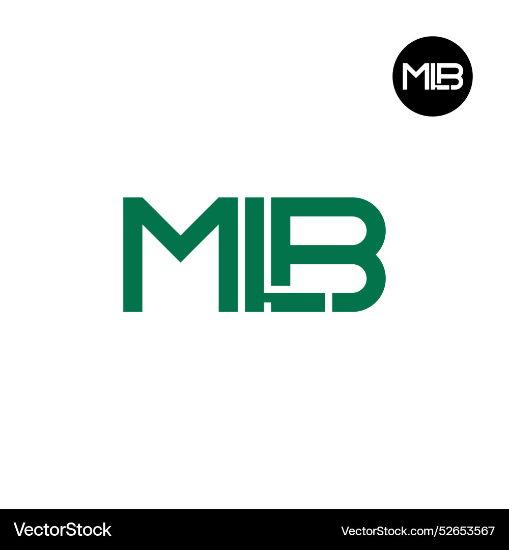 Mlb logo letter monogram design Royalty Free Vector Image