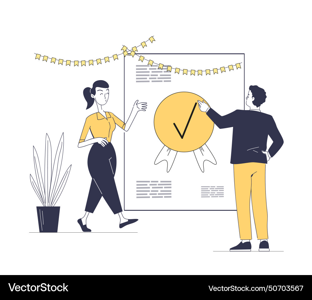 People with certificate simple Royalty Free Vector Image