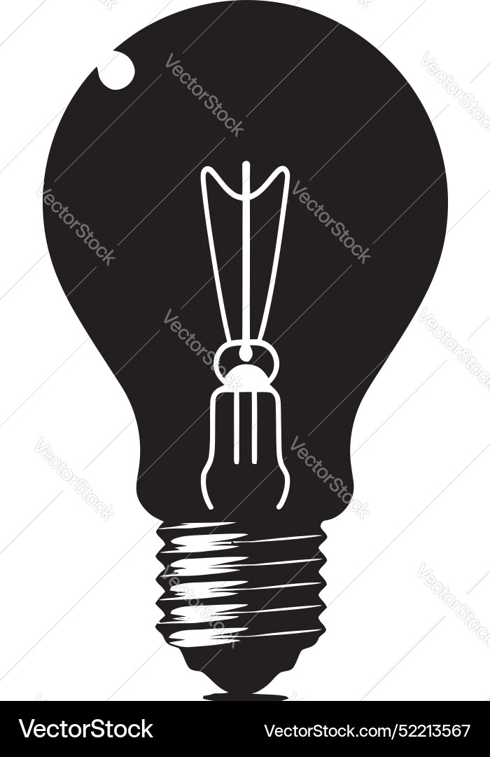 Sophisticated brilliance black bulb logo emblem Vector Image